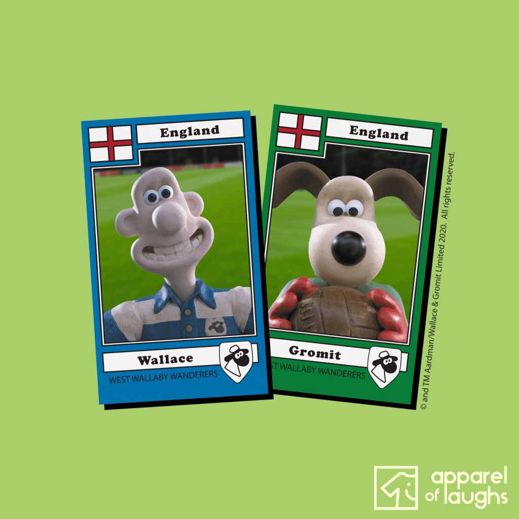 Wallace and Gromit - Football Stickers - T-Shirt - Apparel of Laughs